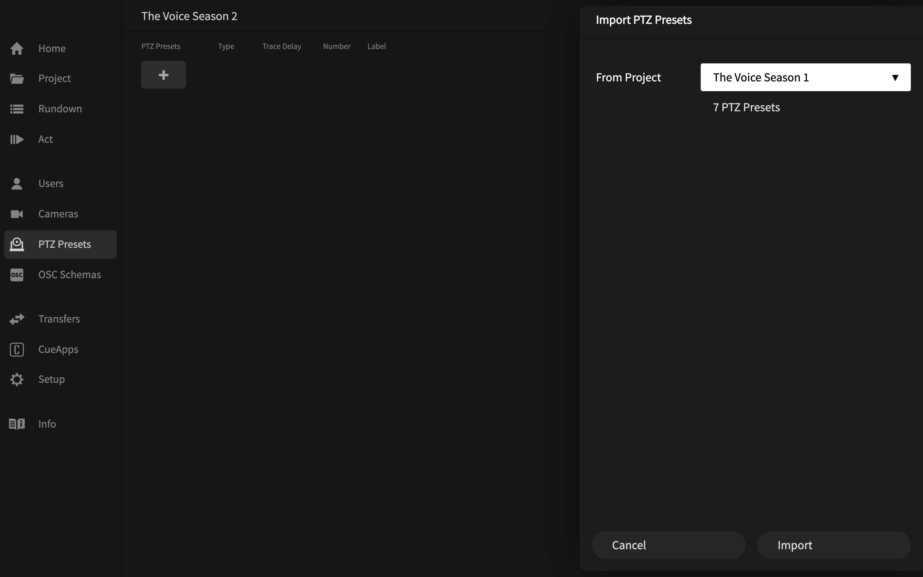Import Settings from a Previous Project – CuePilot Support